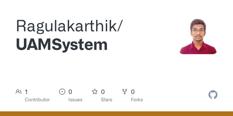 Karthik Ragula on LinkedIn: GitHub - Ragulakarthik/UAMSystem Karthik Ragula on LinkedIn: GitHub - Ragulakarthik/UAMSystem