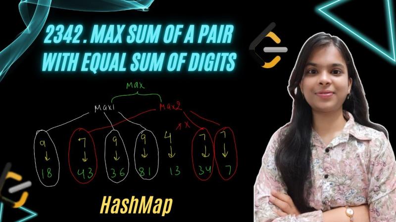 2342. Max Sum of a Pair With Equal Sum of Digits | O(n) | HashMap | 3 ... 2342. Max Sum of a Pair With Equal Sum of Digits | O(n) | HashMap | 3 ...