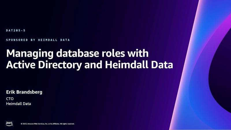 Heimdall Data on LinkedIn: AWS re:Invent 2023 - Managing database roles ... Heimdall Data on LinkedIn: AWS re:Invent 2023 - Managing database roles ...