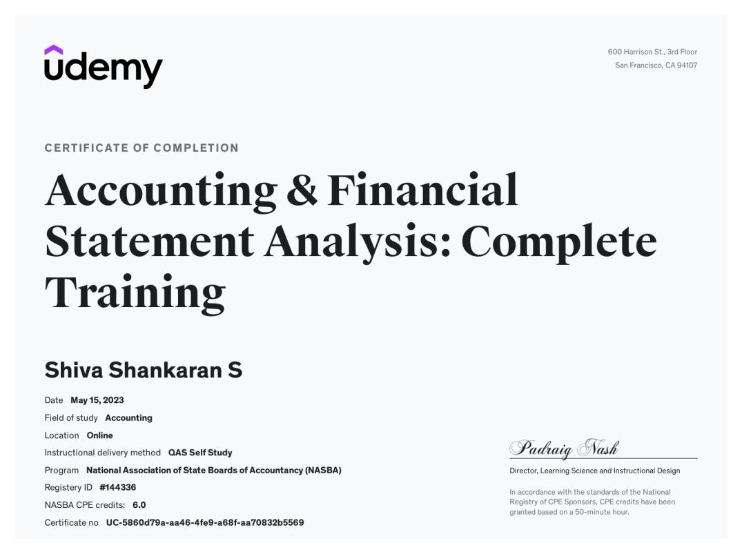 Shiva Shankaran S LinkedIn‘de: Udemy Course Completion Certificate Shiva Shankaran S LinkedIn‘de: Udemy Course Completion Certificate