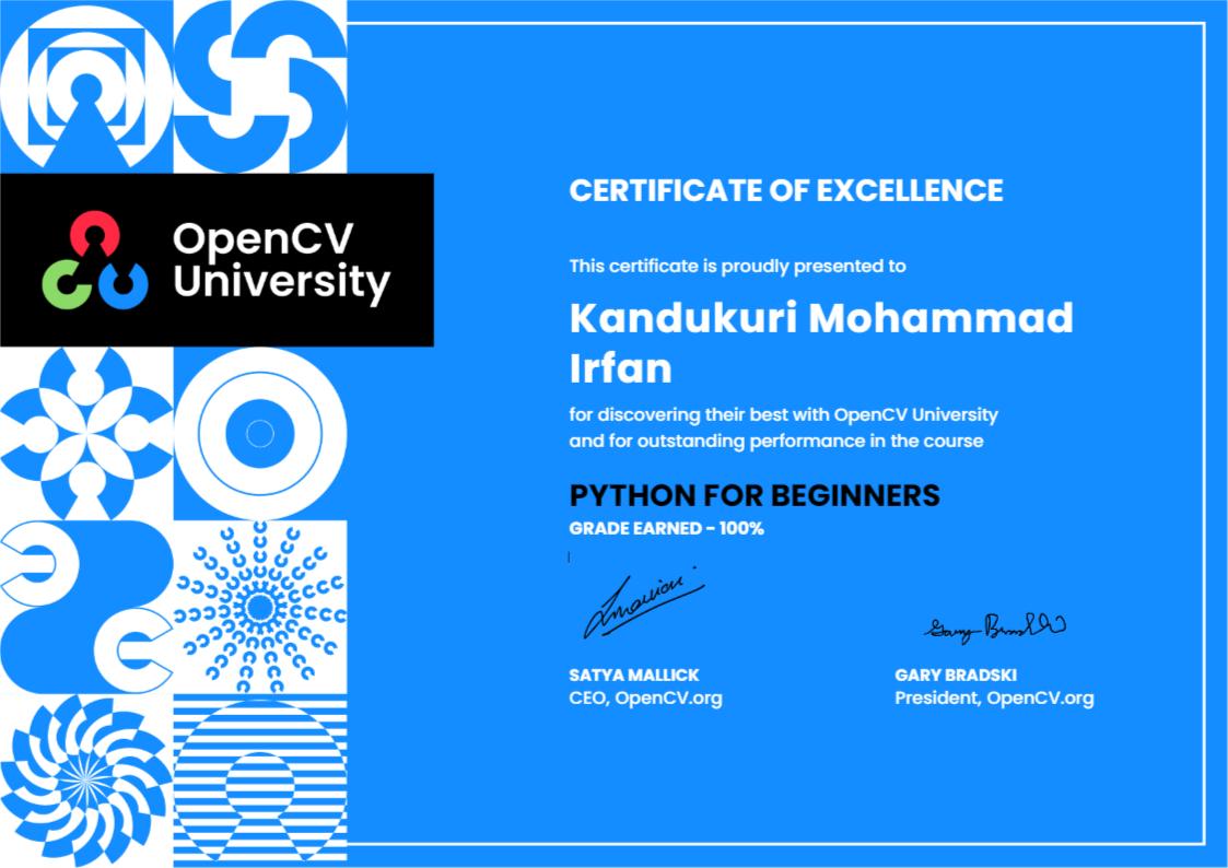 Mohammad Irfan Kandukuri on LinkedIn: OpenCV Python For Beginners ... Mohammad Irfan Kandukuri on LinkedIn: OpenCV Python For Beginners ...