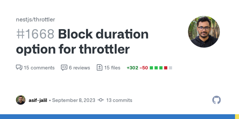 Asif Jalil on LinkedIn: Block duration option for throttler by asif ... Asif Jalil on LinkedIn: Block duration option for throttler by asif ...