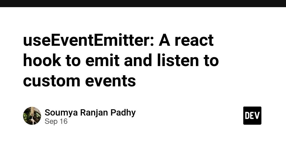 Soumya Ranjan Padhy on LinkedIn: useEventEmitter: A react hook to emit ... Soumya Ranjan Padhy on LinkedIn: useEventEmitter: A react hook to emit ...