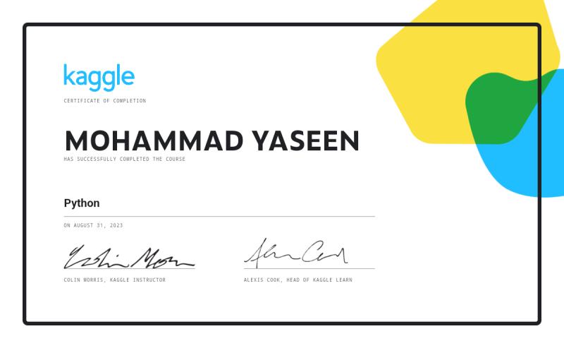 Mohammad Yaseen on LinkedIn: MOHAMMAD YASEEN completed the Python ... Mohammad Yaseen on LinkedIn: MOHAMMAD YASEEN completed the Python ...