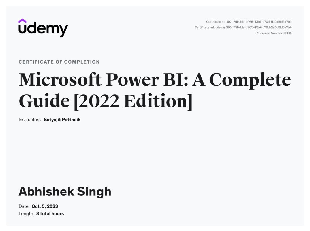 Abhishek Singh on LinkedIn: Udemy Course Completion Certificate Abhishek Singh on LinkedIn: Udemy Course Completion Certificate
