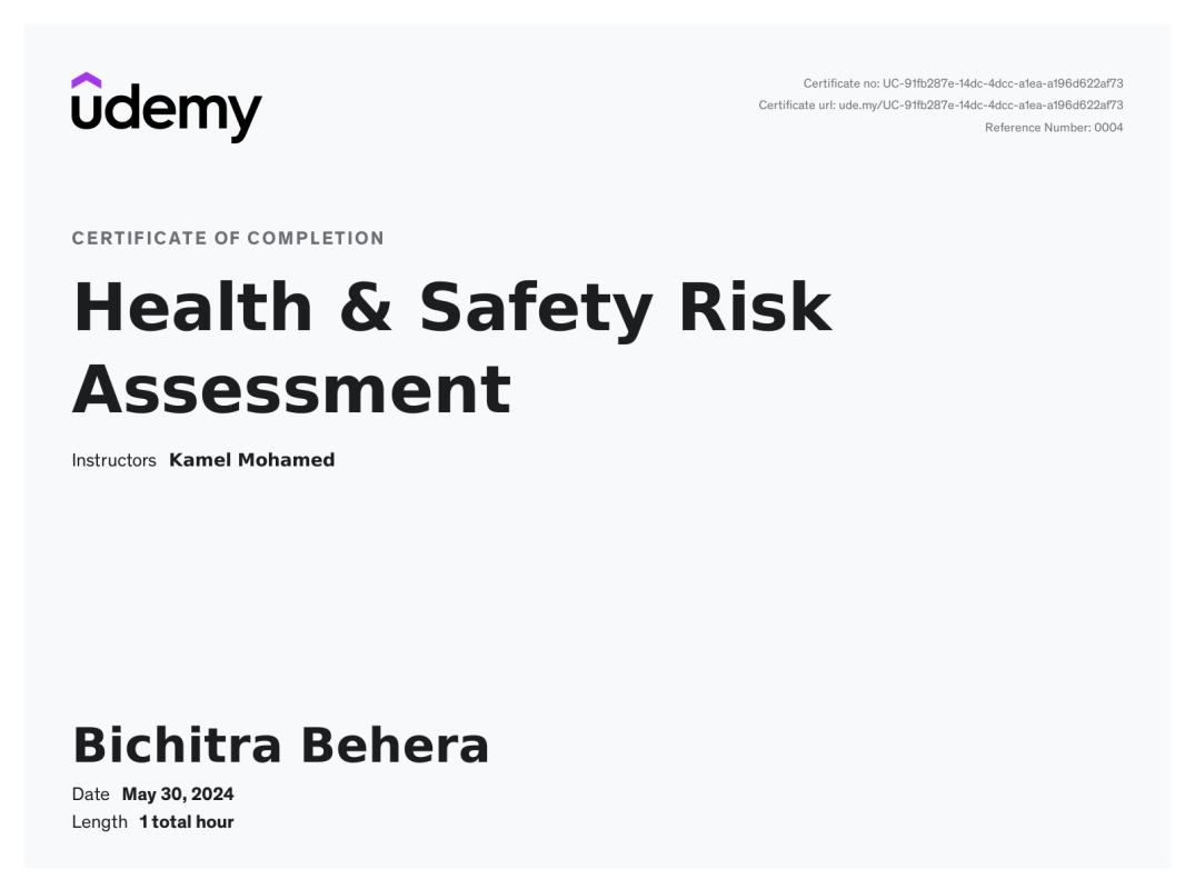Udemy Course Completion Certificate | bichitra behera Udemy Course Completion Certificate | bichitra behera