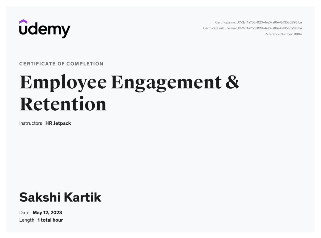 Sakshi Kartik, MBA, PHR on LinkedIn: Udemy Course Completion Certificate Sakshi Kartik, MBA, PHR on LinkedIn: Udemy Course Completion Certificate