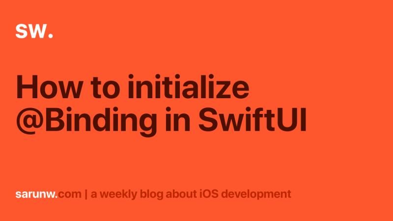 Mosabbir Sadman Adib on LinkedIn: How to initialize @Binding in SwiftUI ... Mosabbir Sadman Adib on LinkedIn: How to initialize @Binding in SwiftUI ...