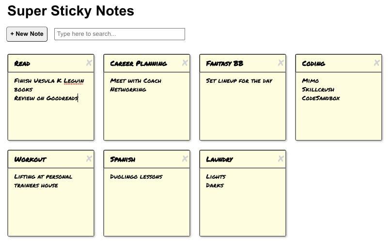 I made a sticky notes app with the help of Skillcrush! | Janet Webster, CSM I made a sticky notes app with the help of Skillcrush! | Janet Webster, CSM