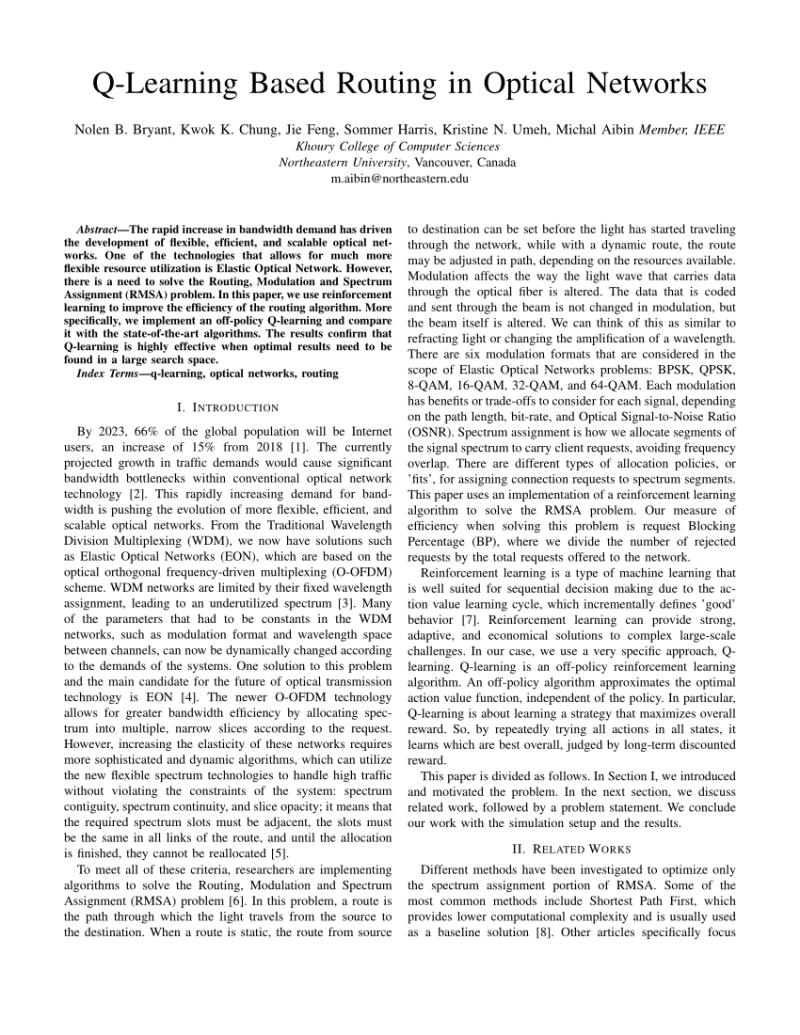 Sommer Harris on LinkedIn: (PDF) Q-Learning Based Routing in Optical ... Sommer Harris on LinkedIn: (PDF) Q-Learning Based Routing in Optical ...