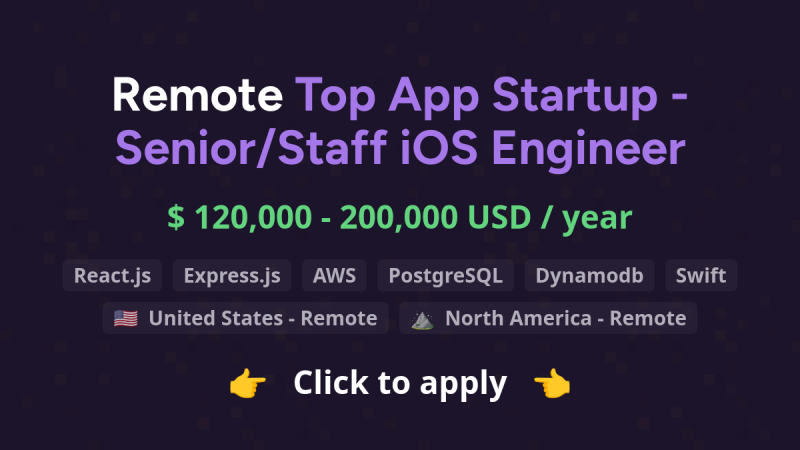 RemoteYeah on LinkedIn: Remote Top App Startup - Senior/Staff iOS ... RemoteYeah on LinkedIn: Remote Top App Startup - Senior/Staff iOS ...