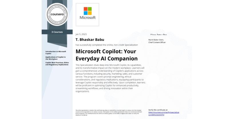 Bhaskar Babu Tiruveedula on LinkedIn: Completion Certificate for ... Bhaskar Babu Tiruveedula on LinkedIn: Completion Certificate for ...