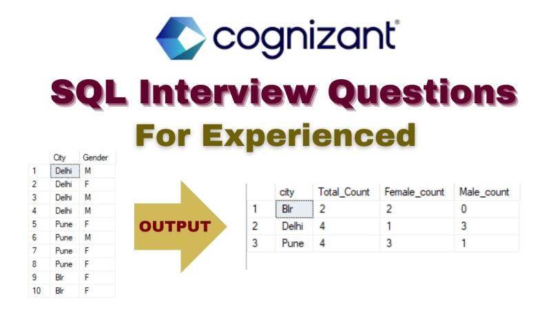 Mukesh Pandey on LinkedIn: 55.Cognizant SQL Interview Questions For ... Mukesh Pandey on LinkedIn: 55.Cognizant SQL Interview Questions For ...
