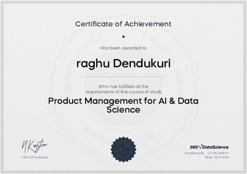 Raghunath Dendukuri on LinkedIn: Certificate of Achievement: Product ... Raghunath Dendukuri on LinkedIn: Certificate of Achievement: Product ...