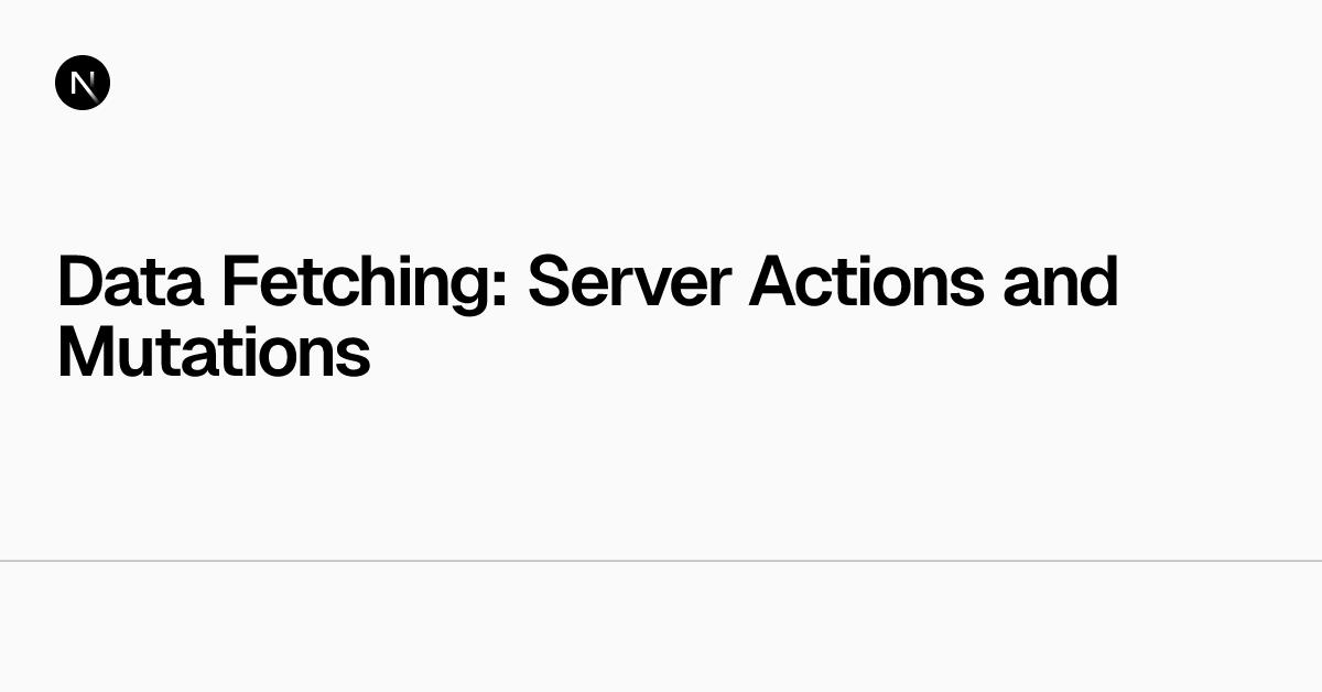 Casey Ocampo on LinkedIn: Data Fetching: Server Actions and Mutations ... Casey Ocampo on LinkedIn: Data Fetching: Server Actions and Mutations ...