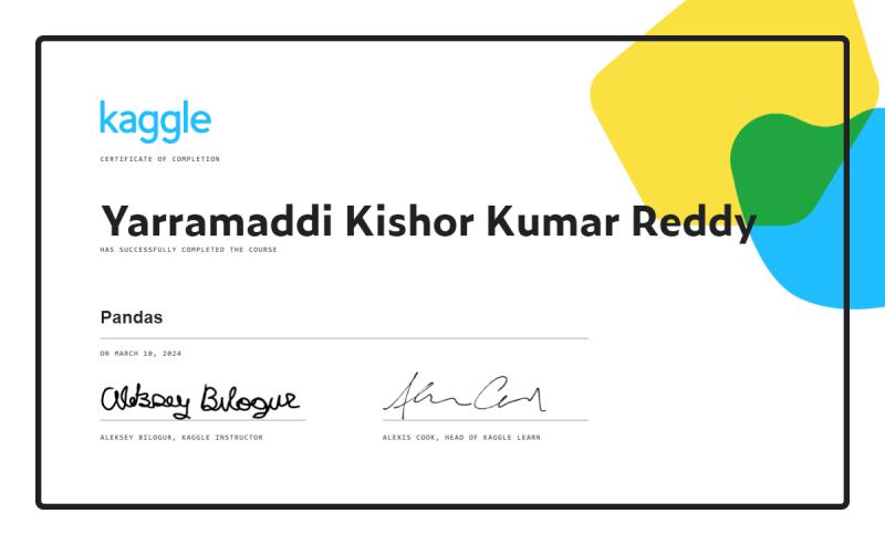 Completed a Pandas certificate! | Kishor Kumar Reddy posted on the ... Completed a Pandas certificate! | Kishor Kumar Reddy posted on the ...