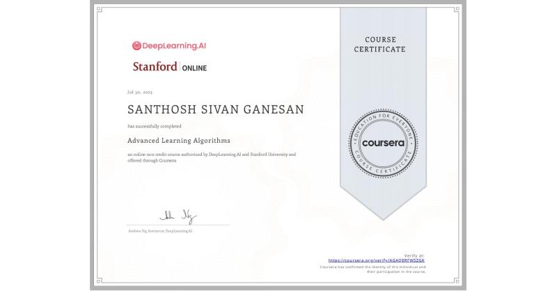 santhosh sivan on LinkedIn: Completion Certificate for Advanced ... santhosh sivan on LinkedIn: Completion Certificate for Advanced ...