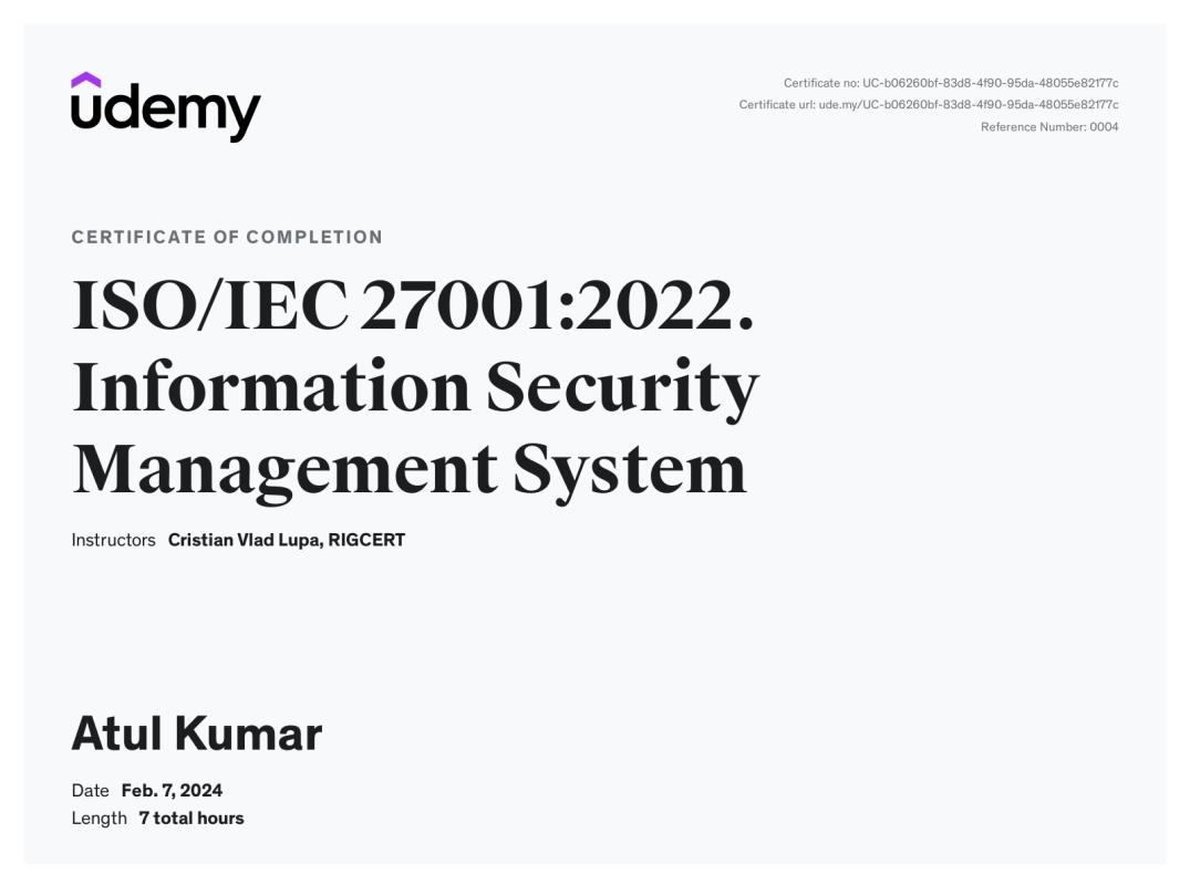 Atul Kumar on LinkedIn: Udemy Course Completion Certificate Atul Kumar on LinkedIn: Udemy Course Completion Certificate