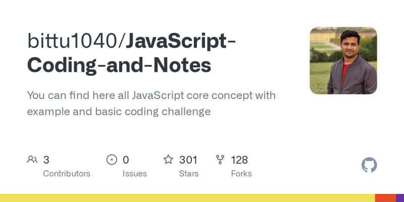 Bittu Kumar on LinkedIn: GitHub - bittu1040/JavaScript-Coding-and-Notes ... Bittu Kumar on LinkedIn: GitHub - bittu1040/JavaScript-Coding-and-Notes ...
