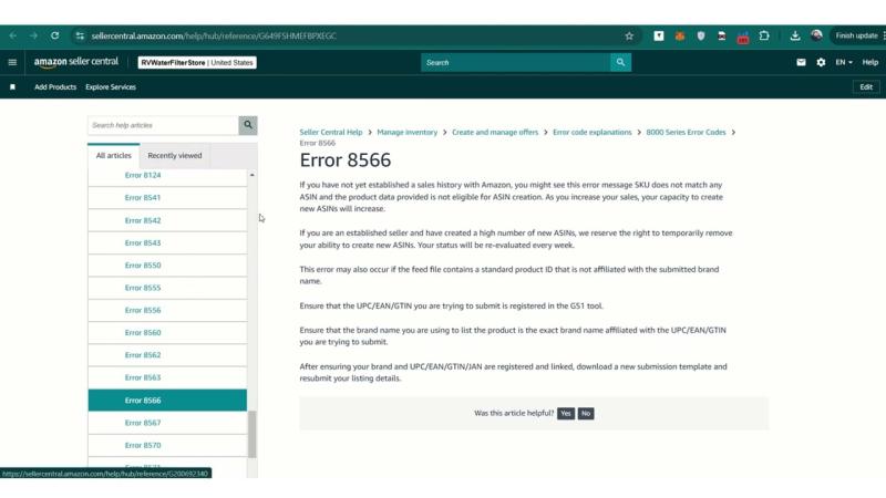 Marketplace Valet on LinkedIn: Amazon Error Code 8566 Solved: Fix ... Marketplace Valet on LinkedIn: Amazon Error Code 8566 Solved: Fix ...