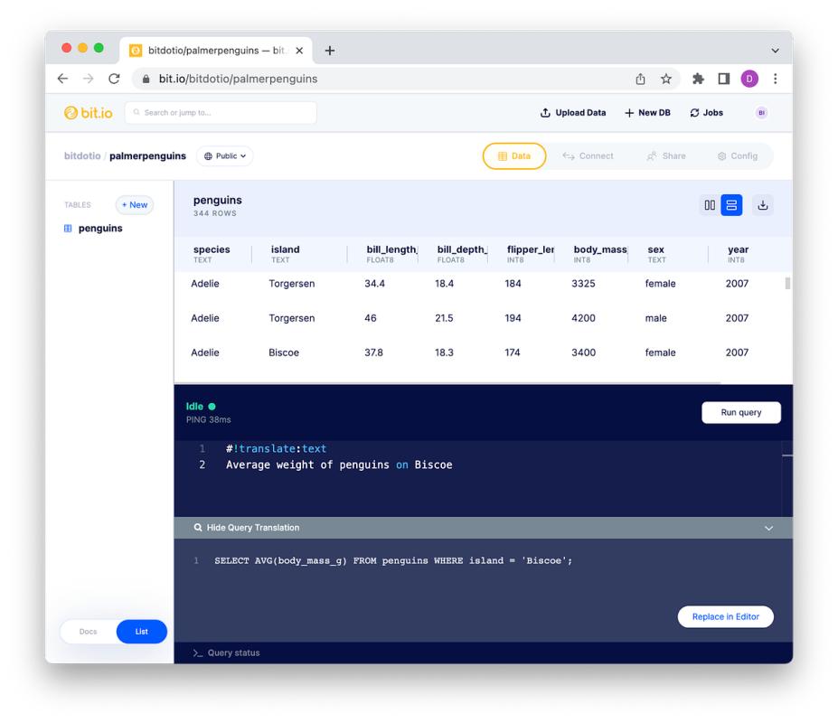 George Danforth on LinkedIn: AI-Powered Text-to-SQL Translation in bit.io George Danforth on LinkedIn: AI-Powered Text-to-SQL Translation in bit.io
