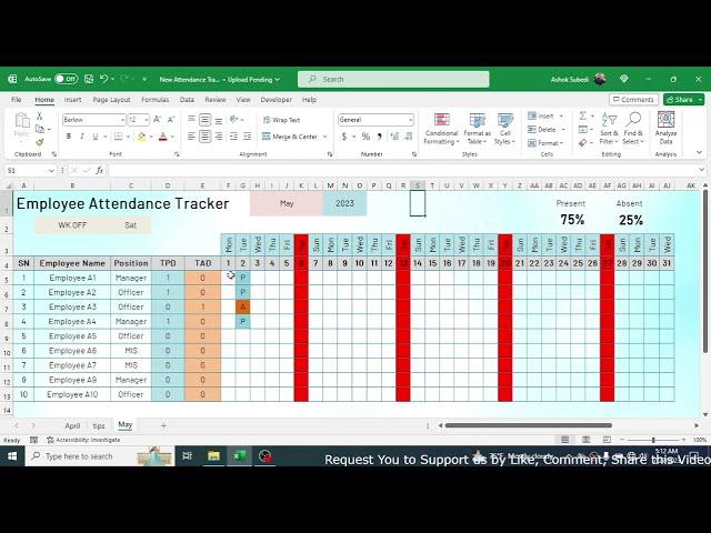 Learn Microsoft Excel on LinkedIn: Employee Attendance Tracker Sheet in ... Learn Microsoft Excel on LinkedIn: Employee Attendance Tracker Sheet in ...