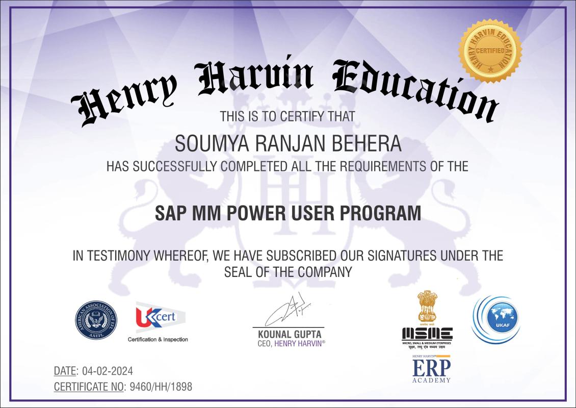 It was great learning SAP materials management, adding some more ... It was great learning SAP materials management, adding some more ...