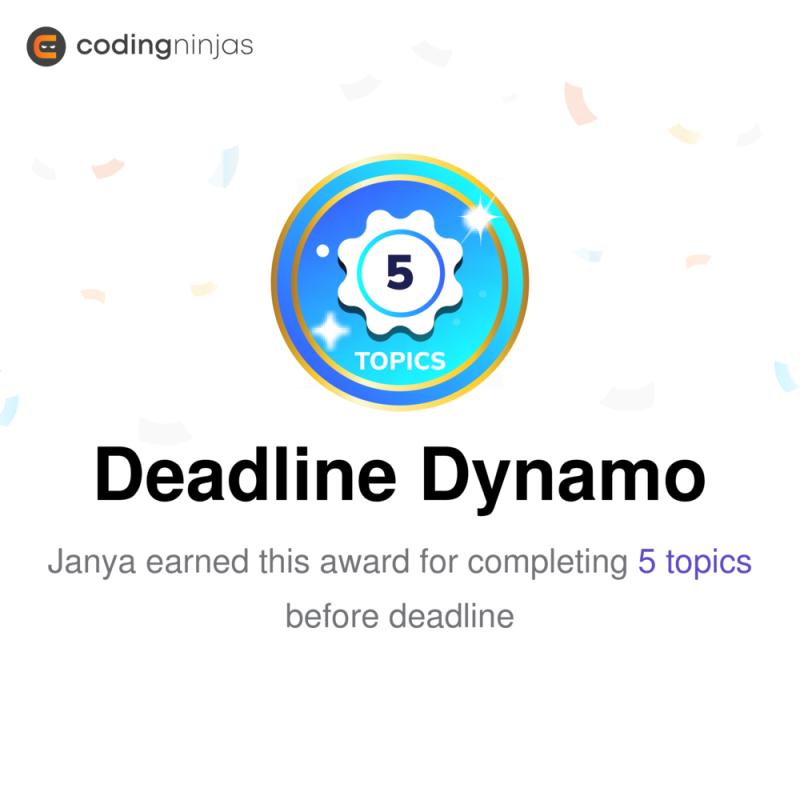 Janya Verma on LinkedIn: Codingninjas | Achievements Janya Verma on LinkedIn: Codingninjas | Achievements