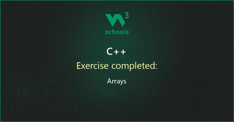 Completed Exercise: C++ Arrays | Sri Ganesh Harish K Completed Exercise: C++ Arrays | Sri Ganesh Harish K