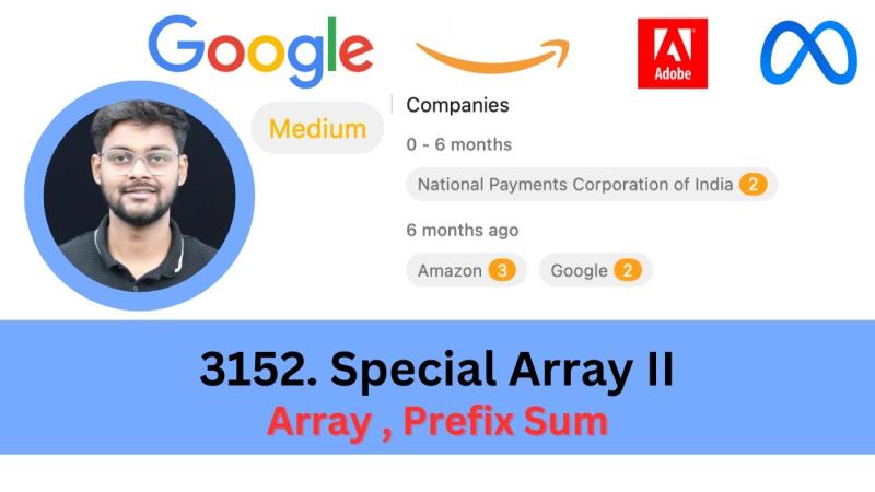 Code Harmony on LinkedIn: LeetCode 3152 Special Array II | Prefix Sum ... Code Harmony on LinkedIn: LeetCode 3152 Special Array II | Prefix Sum ...