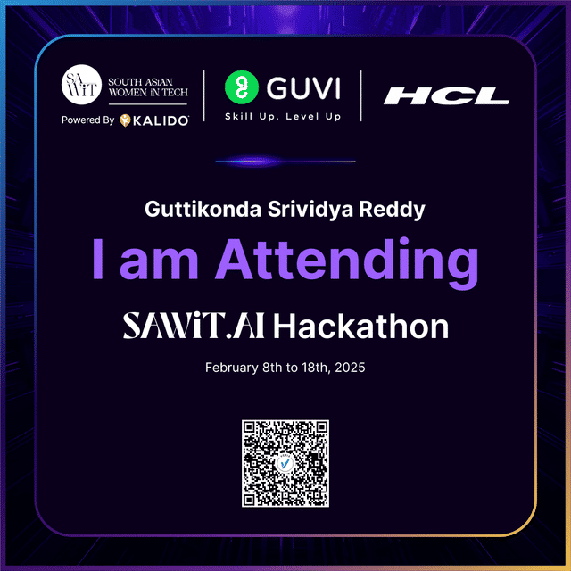 SAWiT.AI Hackathon 2025 Attendee Certificate credential issued by SAWiT ... SAWiT.AI Hackathon 2025 Attendee Certificate credential issued by SAWiT ...