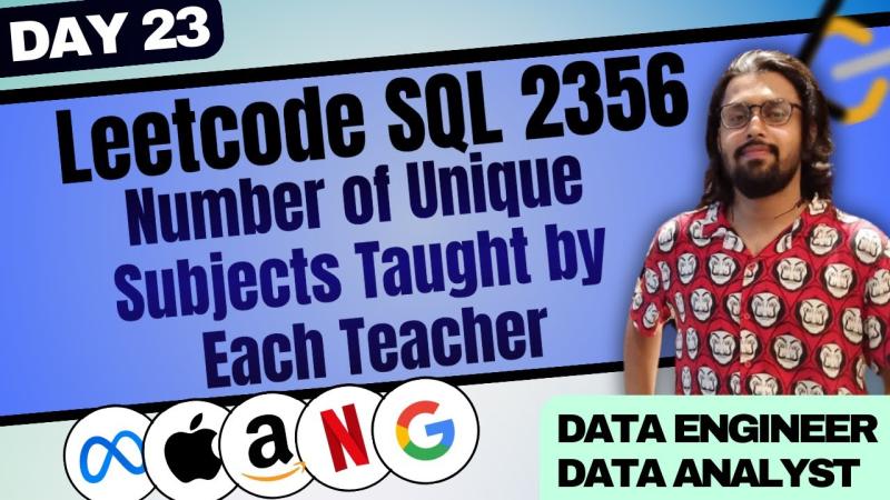 Anurag Gautam on LinkedIn: Leetcode SQL 2356 - Number of Unique ... Anurag Gautam on LinkedIn: Leetcode SQL 2356 - Number of Unique ...