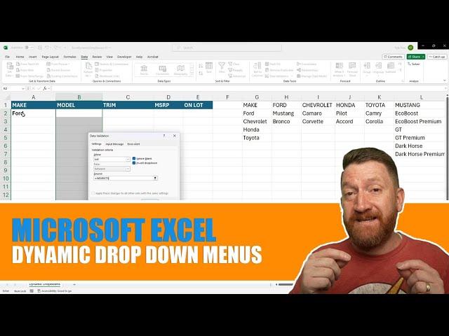 Kyle Pew on LinkedIn: Microsoft Excel - Dynamic Drop-Down Menus (NO VBA ... Kyle Pew on LinkedIn: Microsoft Excel - Dynamic Drop-Down Menus (NO VBA ...