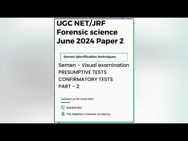 Rupinder Singla on LinkedIn: Semen Identification:Presumptive and ... Rupinder Singla on LinkedIn: Semen Identification:Presumptive and ...