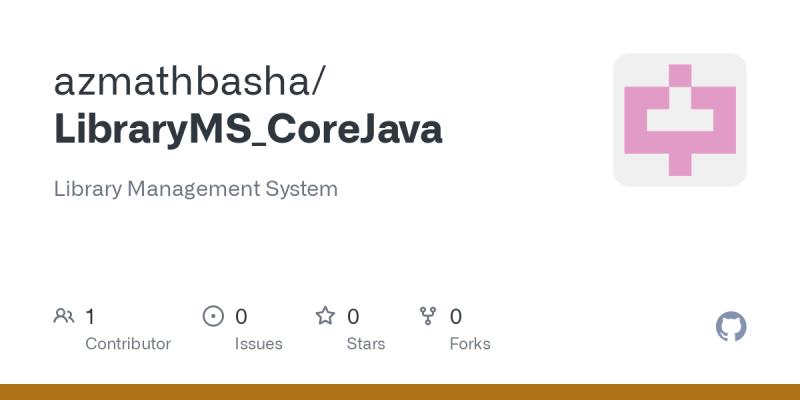 Azmath Basha on LinkedIn: GitHub - azmathbasha/LibraryMS_CoreJava ... Azmath Basha on LinkedIn: GitHub - azmathbasha/LibraryMS_CoreJava ...