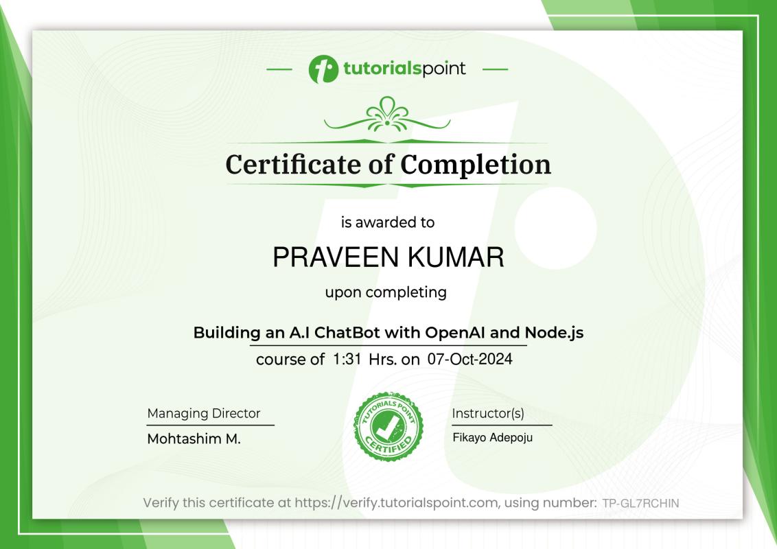 Praveen Kumar on LinkedIn: #ai #chatbot #openai #nodejs #learning # ... Praveen Kumar on LinkedIn: #ai #chatbot #openai #nodejs #learning # ...