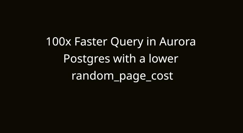 Taiwan PostgreSQL User Group on LinkedIn: 100x Faster Query in Aurora ... Taiwan PostgreSQL User Group on LinkedIn: 100x Faster Query in Aurora ...