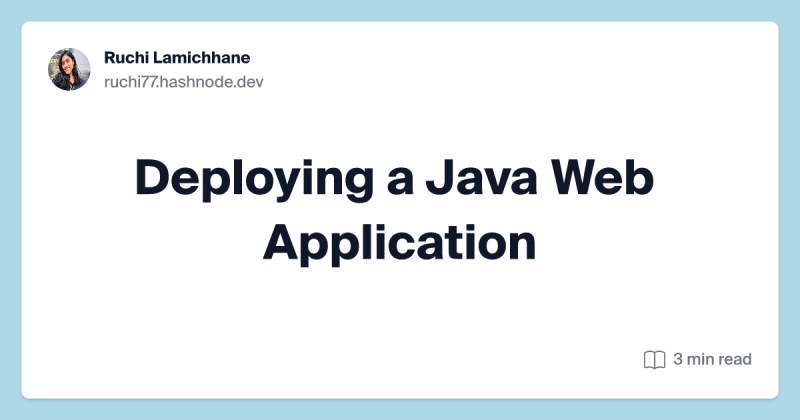 Ruchi Lamichhane on LinkedIn: Deploying a Java Web Application Ruchi Lamichhane on LinkedIn: Deploying a Java Web Application