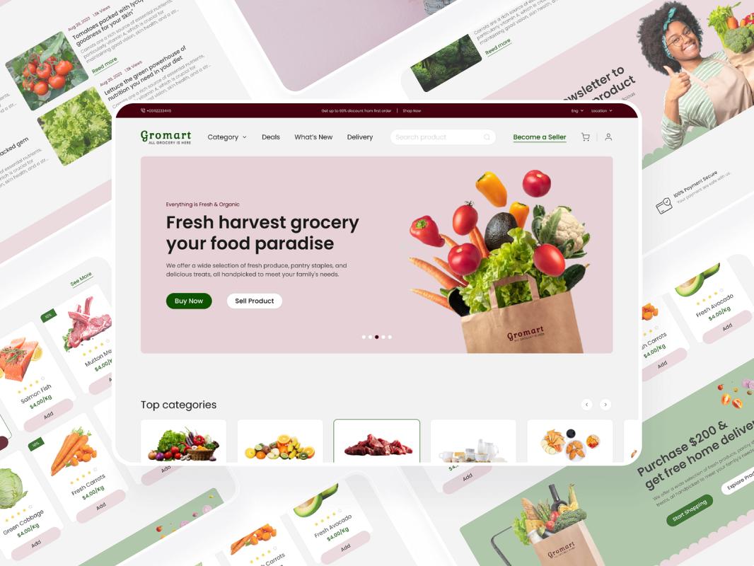 Md. Athik Foisal on LinkedIn: Gromart- Grocery shop landing page Design Md. Athik Foisal on LinkedIn: Gromart- Grocery shop landing page Design