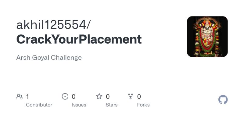 AKHIL CHOWDARY ALLA on LinkedIn: akhil125554/CrackYourPlacement AKHIL CHOWDARY ALLA on LinkedIn: akhil125554/CrackYourPlacement