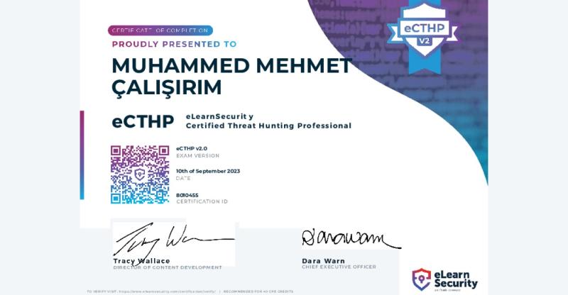 Mehmet Çalışırım on LinkedIn: eCTHPv2 Certification - eLearnSecurity ... Mehmet Çalışırım on LinkedIn: eCTHPv2 Certification - eLearnSecurity ...