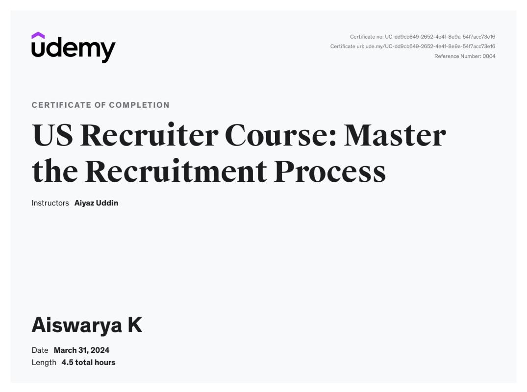 Udemy Course Completion Certificate | Aiswarya k kumar Udemy Course Completion Certificate | Aiswarya k kumar