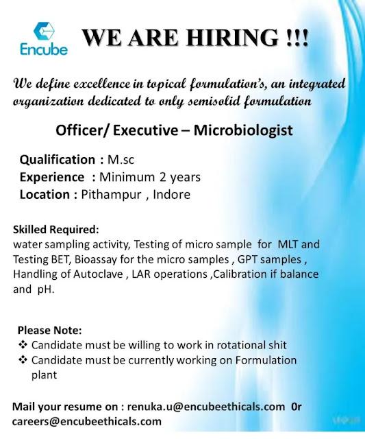 Sarbjeet Kumar on LinkedIn: Encube Ethicals Hiring For Officer ... Sarbjeet Kumar on LinkedIn: Encube Ethicals Hiring For Officer ...