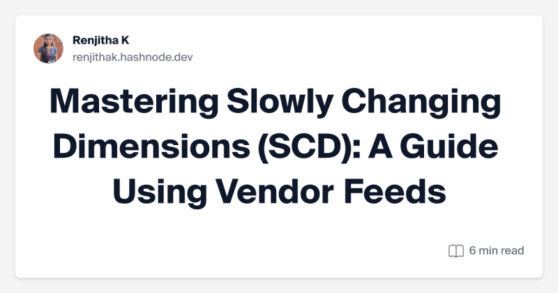 Renjitha K on LinkedIn: Guide to Managing Slowly Changing Dimensions Renjitha K on LinkedIn: Guide to Managing Slowly Changing Dimensions