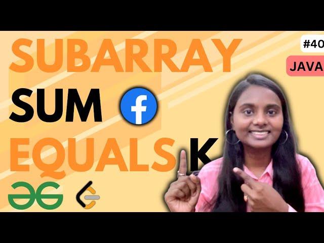 Mansi Singh on LinkedIn: Subarray Sum Equals K | Arrays 💯 | LeetCode ... Mansi Singh on LinkedIn: Subarray Sum Equals K | Arrays 💯 | LeetCode ...