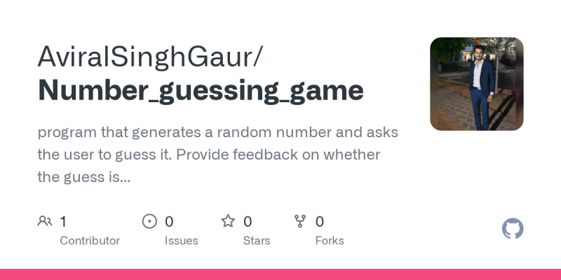 AVIRAL SINGH GAUR on LinkedIn: GitHub - AviralSinghGaur/Number_guessing ... AVIRAL SINGH GAUR on LinkedIn: GitHub - AviralSinghGaur/Number_guessing ...