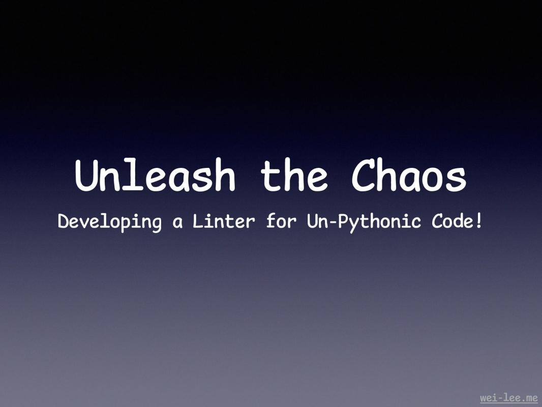 Wei Lee on LinkedIn: Unleash the Chaos - Developing a Linter for Un ... Wei Lee on LinkedIn: Unleash the Chaos - Developing a Linter for Un ...