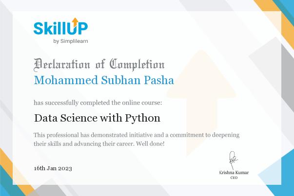 Mohammed Subhan Pasha on LinkedIn: Mohammed Subhan Pasha has ... Mohammed Subhan Pasha on LinkedIn: Mohammed Subhan Pasha has ...