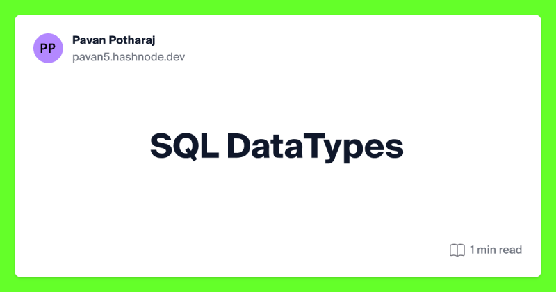 Pavan Potharaj on LinkedIn: SQL DataTypes Pavan Potharaj on LinkedIn: SQL DataTypes
