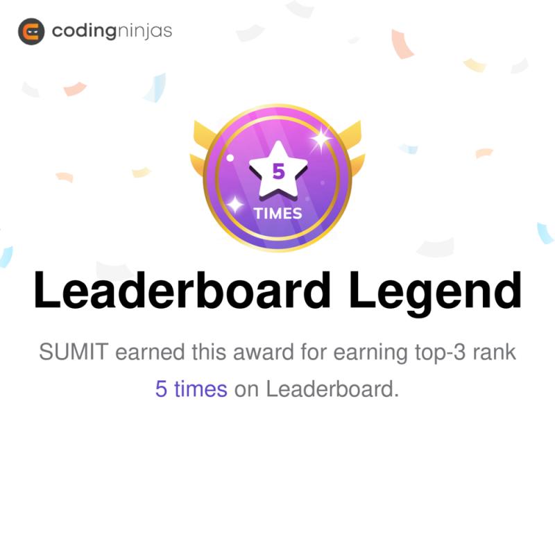 Sumit Kumar Das on LinkedIn: Codingninjas | Achievements Sumit Kumar Das on LinkedIn: Codingninjas | Achievements